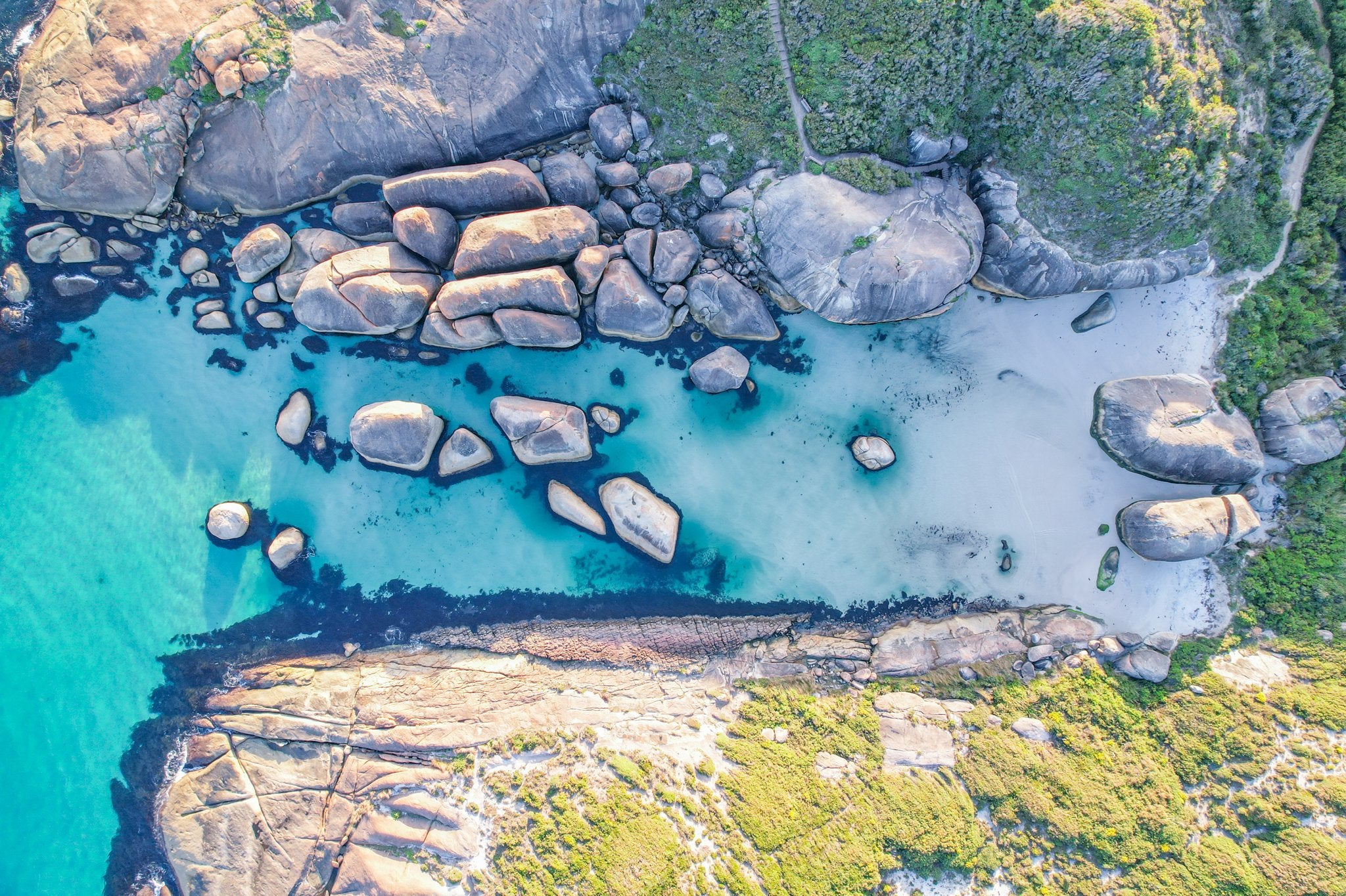 Aerial photo of Elephant Rocks at William Bay in Western Australia ...